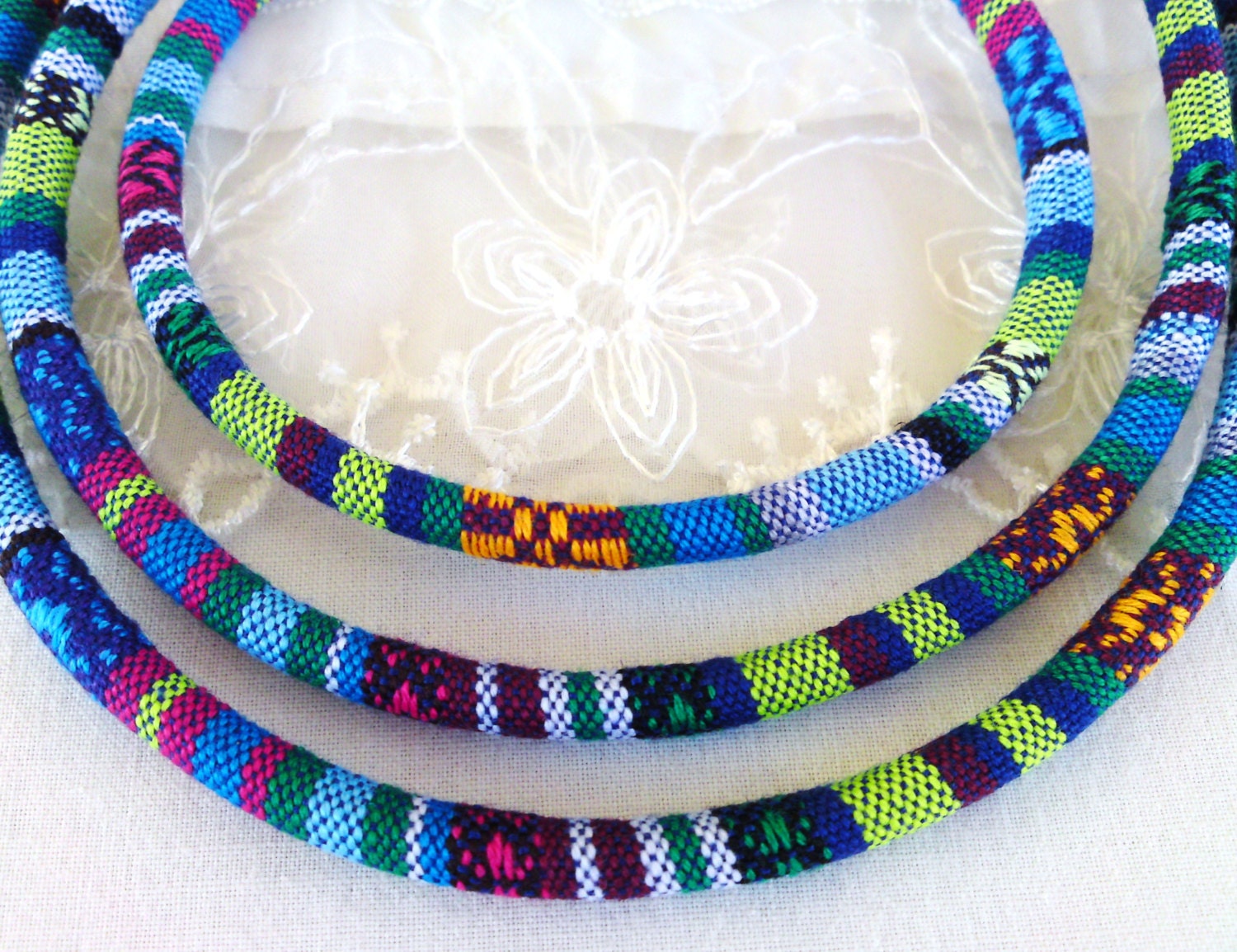 Blue Green Multi Stitched Fabric Cotton Cord Embroidered | Etsy