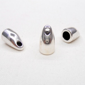 Silver Plated Curved End Cap for 5mm Round Cord, Edge Terminal, Cord ...