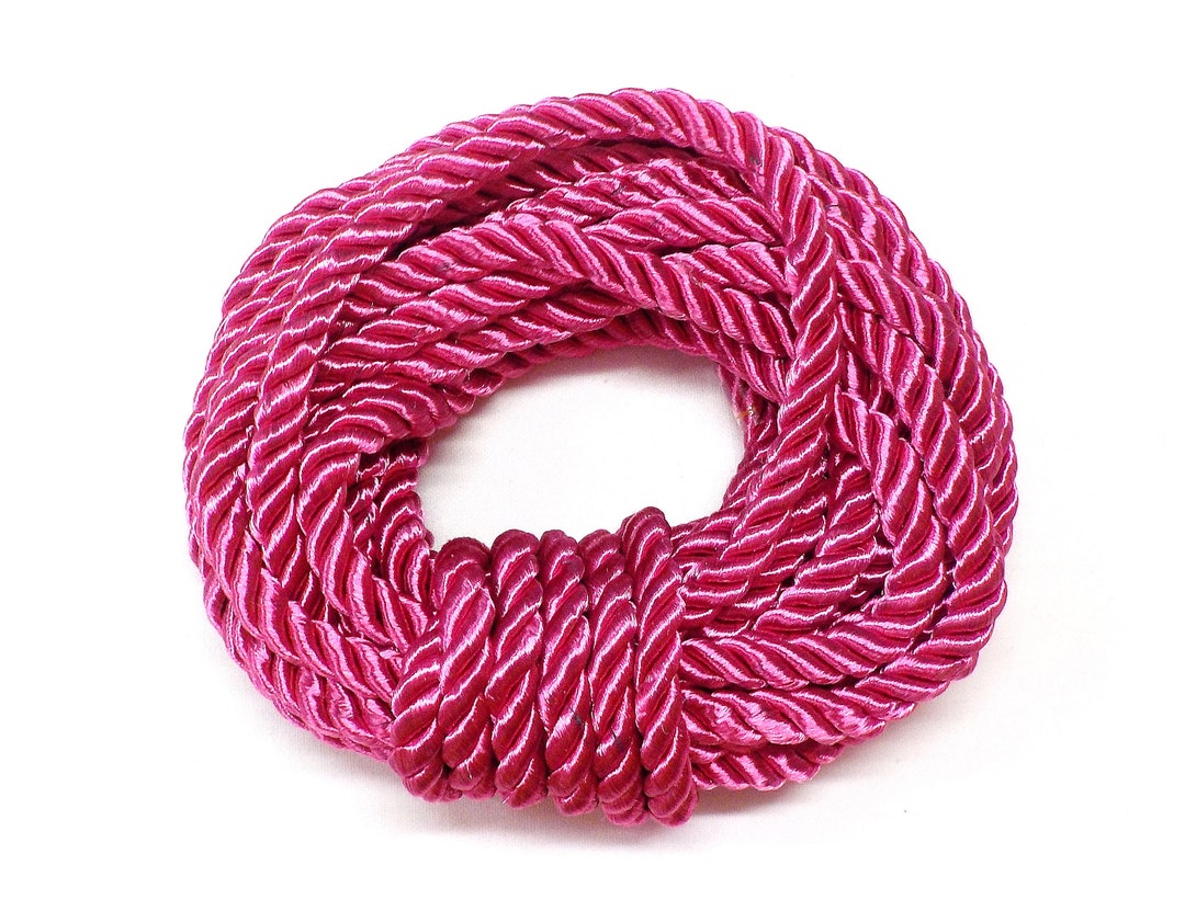5.5mm Fuchsia Satin Twisted Cord, Wrapped Thread Cord, Polyester ...