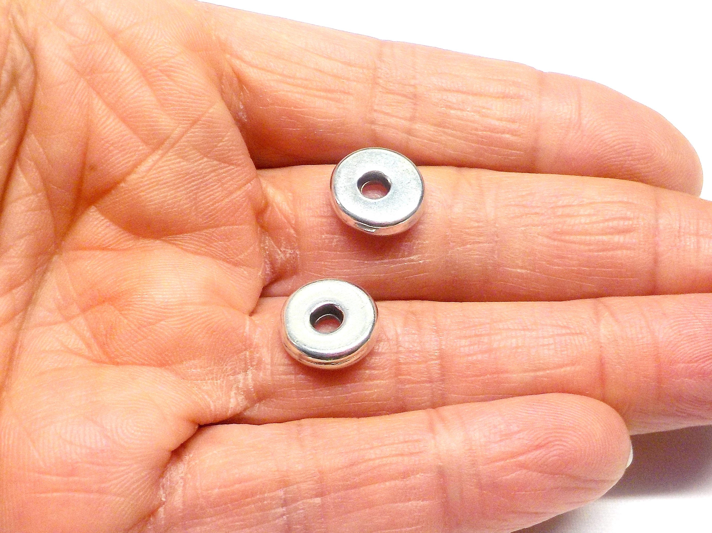Silver Plated Cast Metal Disc, Spacer Bead, Greek Metal Bead, Ring ...