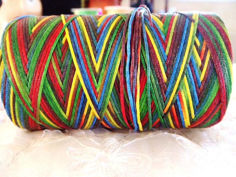 Waxed Multi Color Cord 1mm Cotton Cord Multi Color Cotton - Etsy UK