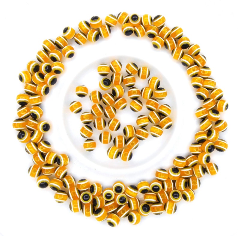 Evil Eye Beads Good Luck Beads Protection Beads Orange High | Etsy