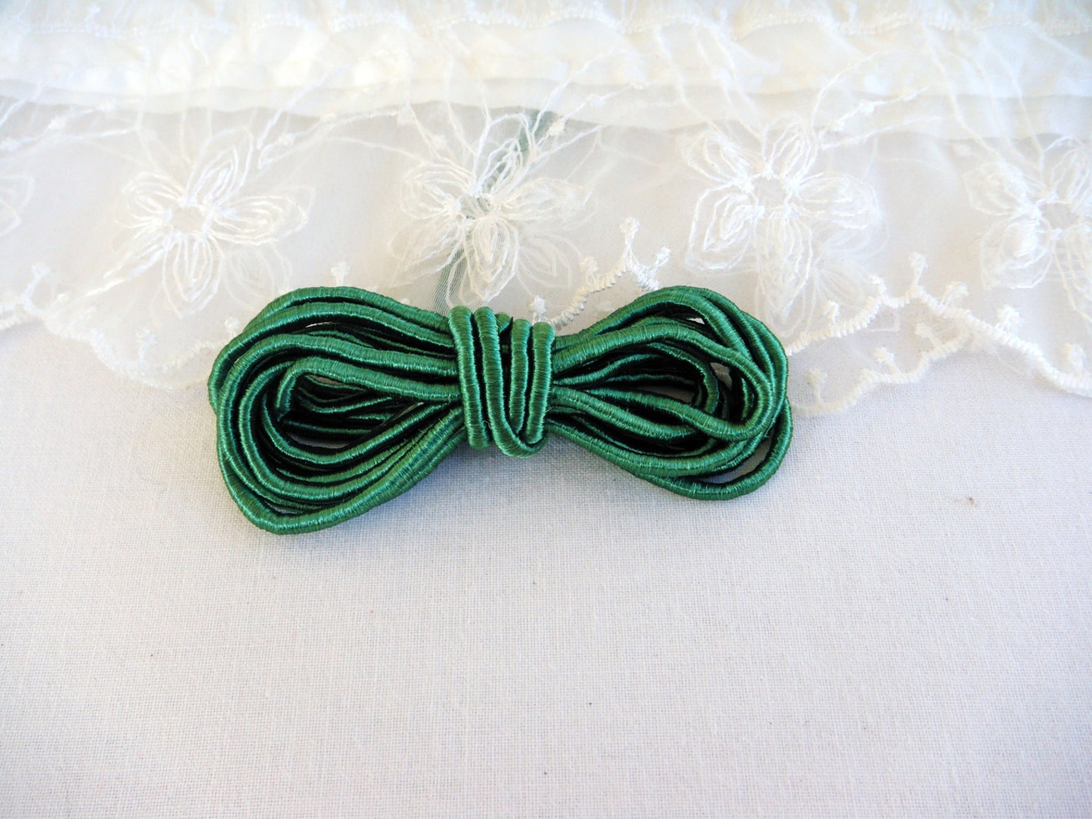 Green Wrapped Silk Satin Cord Soutache Wrapped Thread Cord | Etsy