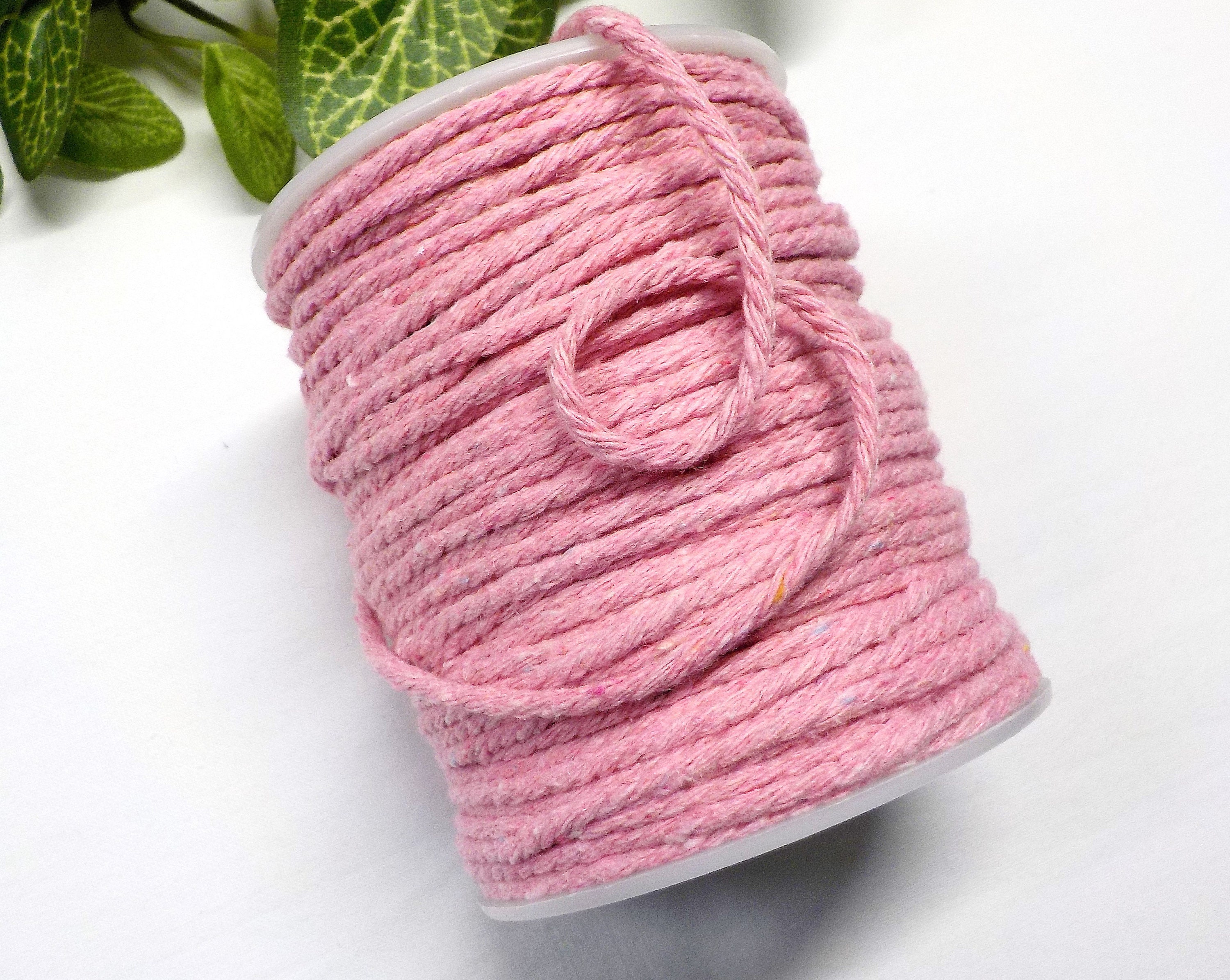 3mm Pink Macrame Cotton Rope 3-strand Twisted 100% Recycled | Etsy