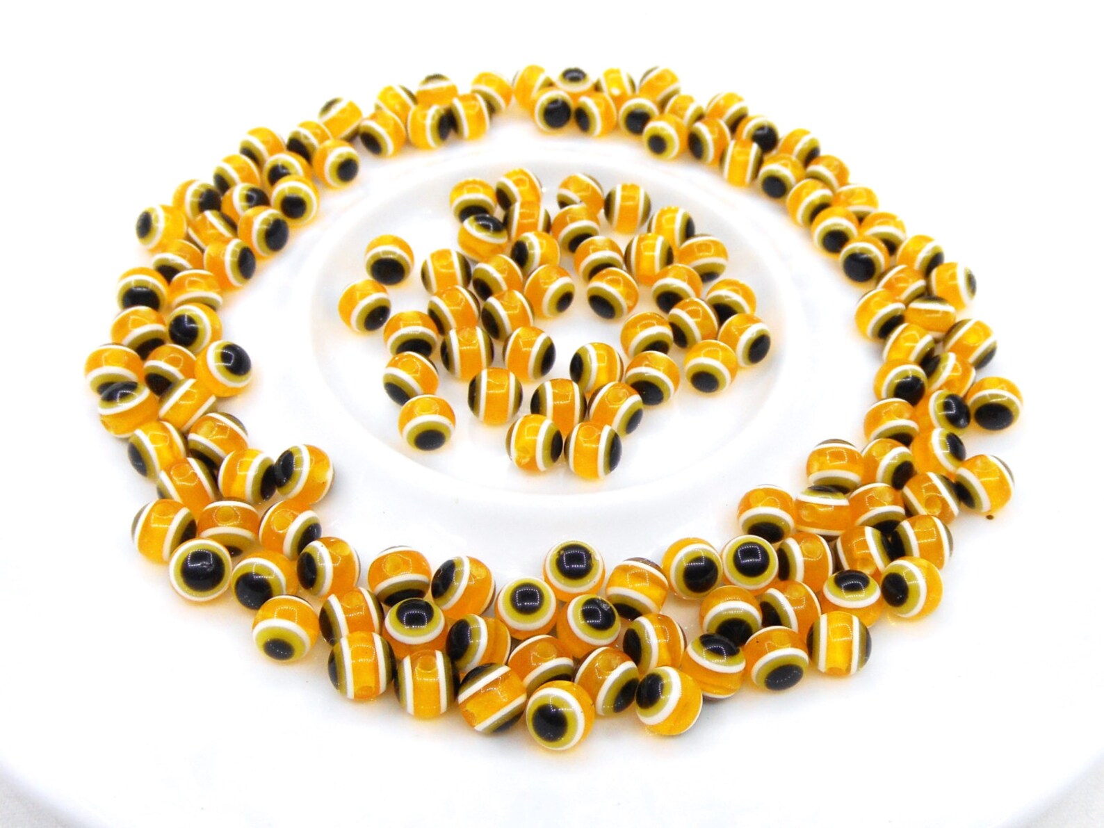 Evil Eye Beads Good Luck Beads Protection Beads Orange High - Etsy