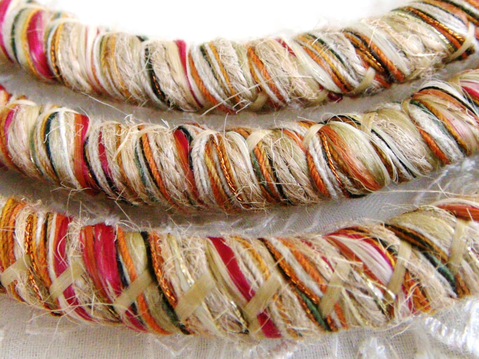 Beige Red Multi Wrapped Thread Rope Cord Covered Cording - Etsy