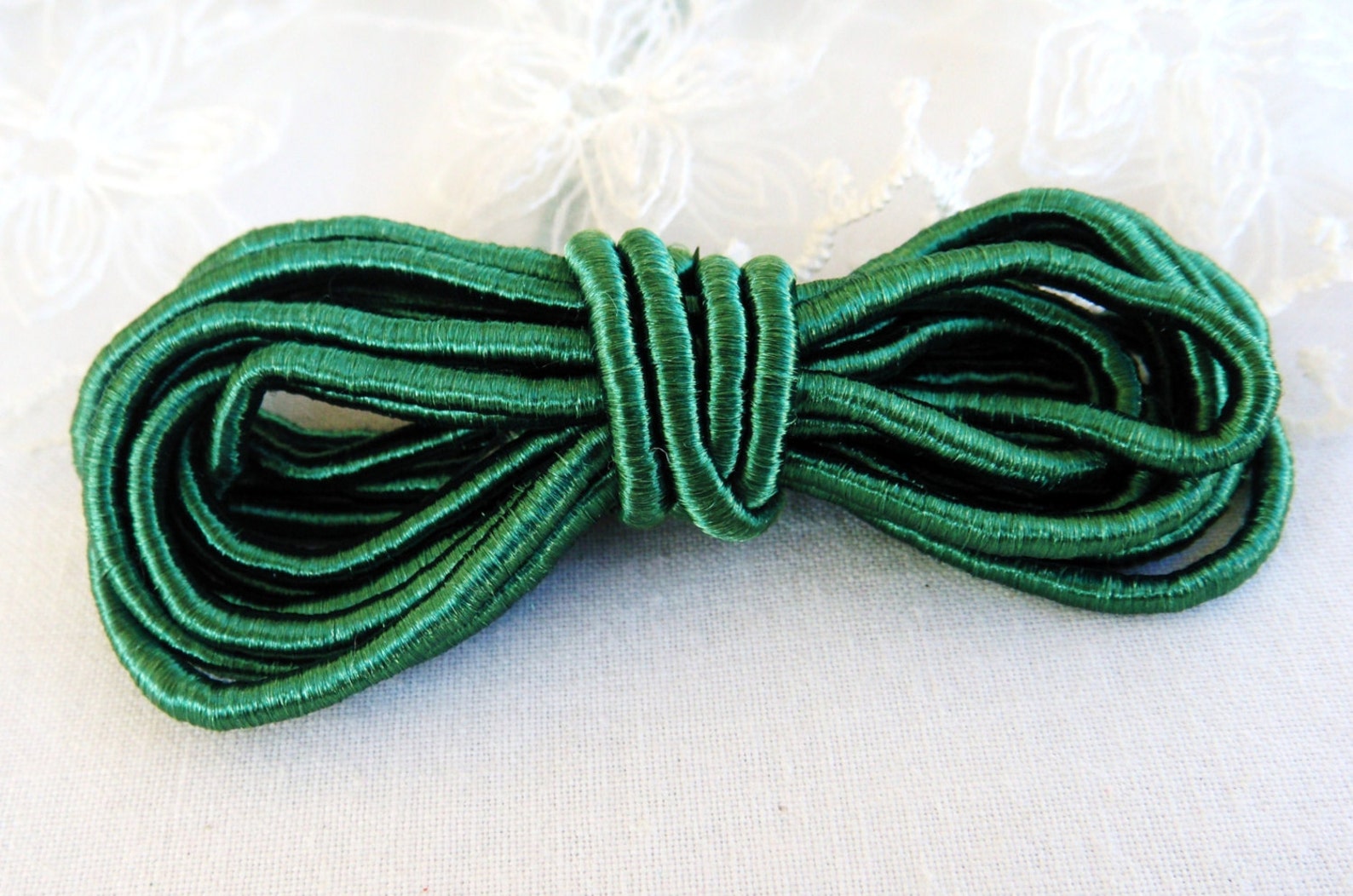 Green Wrapped Silk Satin Cord Soutache Wrapped Thread Cord | Etsy