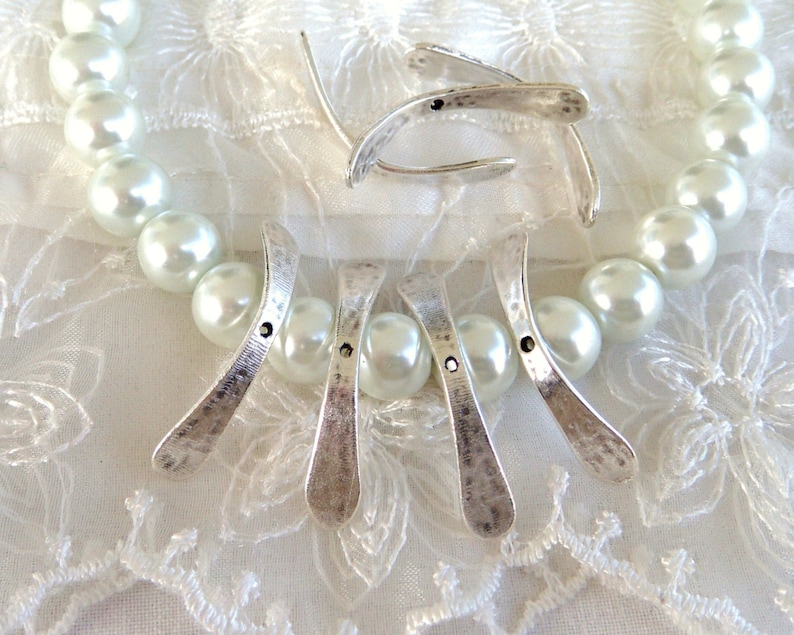 Silver Plated Arched Bar Curved Bar Bead Silver Spacer - Etsy