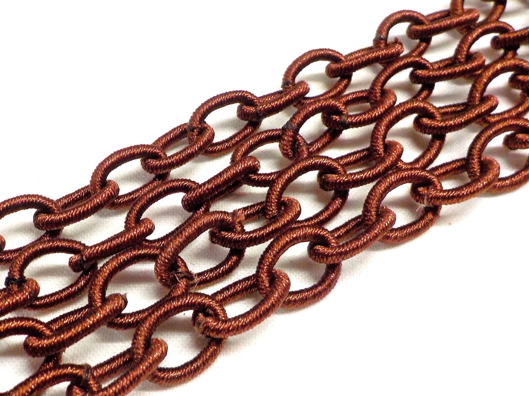 Brown Thread Cable Chain, Lightweight Silk Covered Chain, Fibre Chain ...