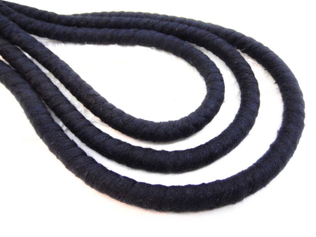 Black Wrapped Thread Cotton Cord, Covered Cording Fibre Wrap Cord ...