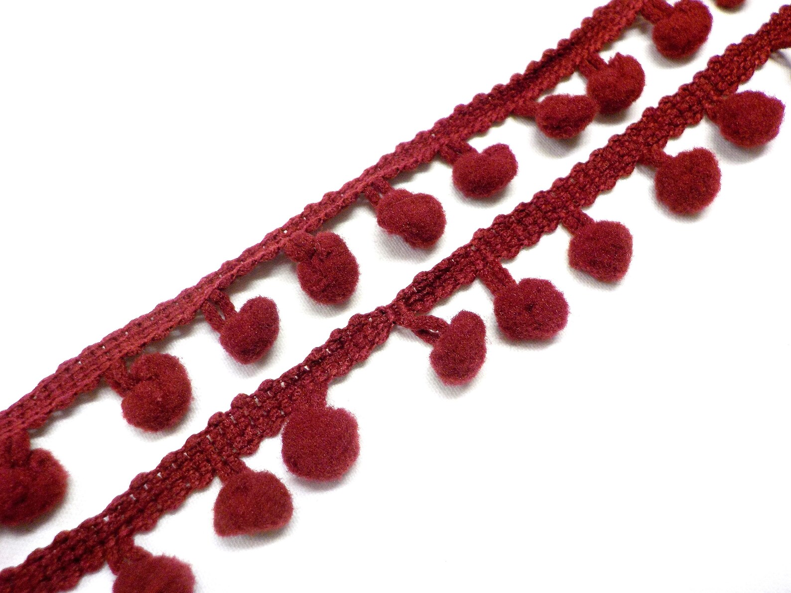 Dark Red Pom Pom Lace Braid Trim Sewing Bobble Pompom Fringe - Etsy