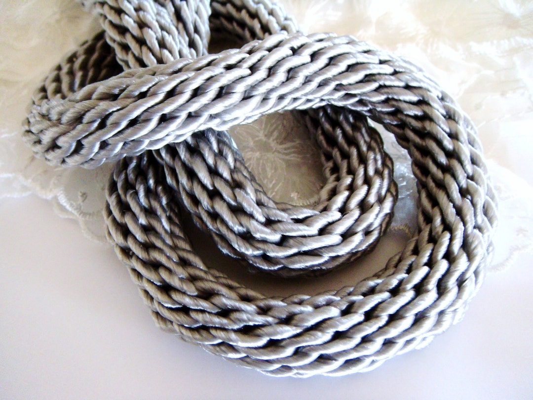 Knitted Round Cord 15mm Silver Grey Gray, Semisoft Cord - 1yard/ 92cm ...