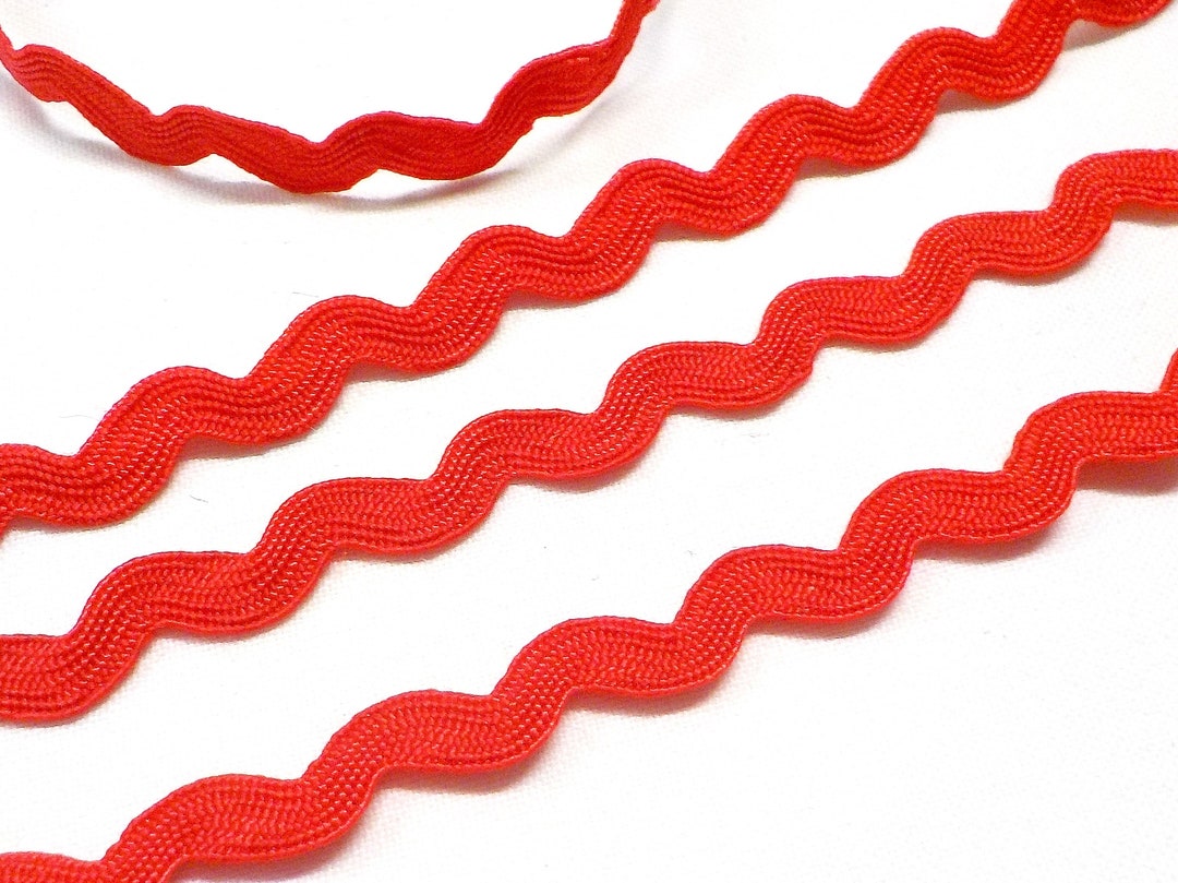 Red Ric Rac Ribbon, Ric Rac Sewing Trim, Zig Zag Braid Trim, Sewing ...