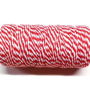 Red White Twisted Cotton Cord, Twisted Cotton String, Bakers Twine 1 ...
