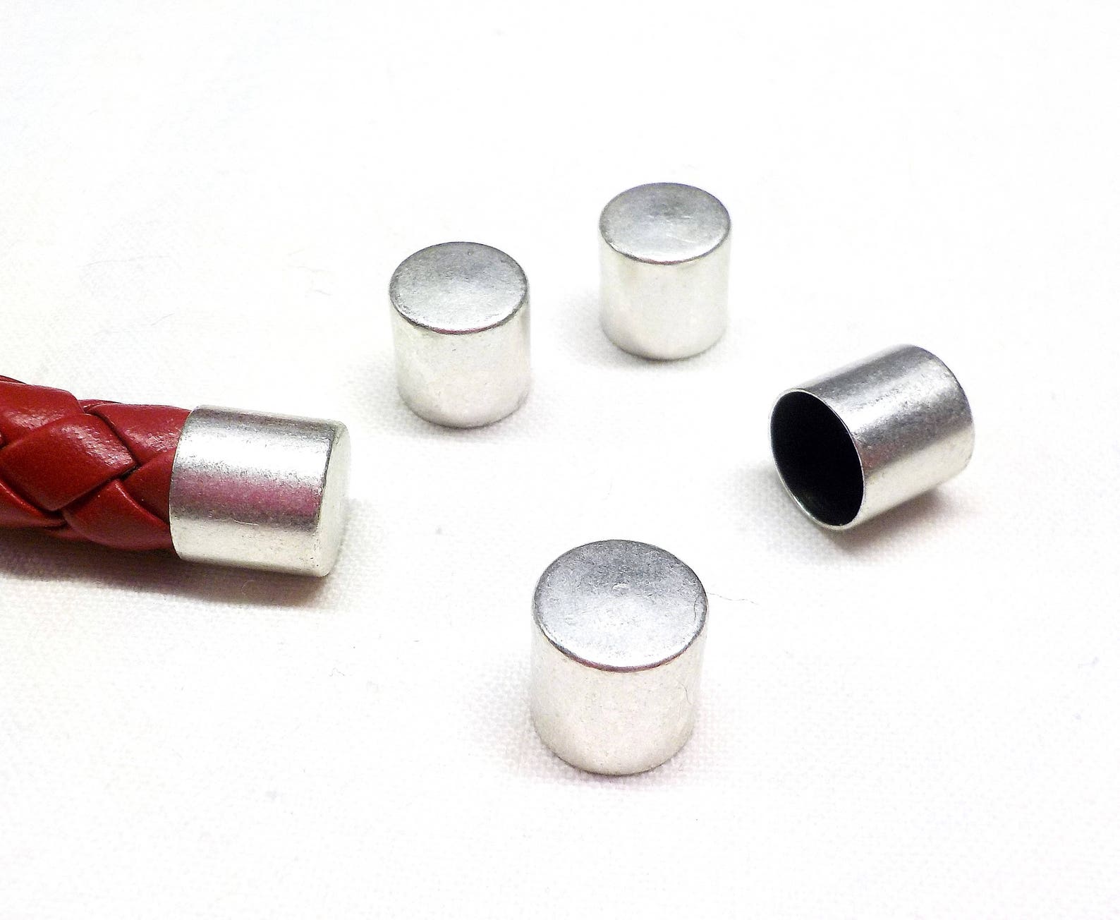 Silver End Caps 9x9mm without Loop and Hole for 8mm Cord | Etsy