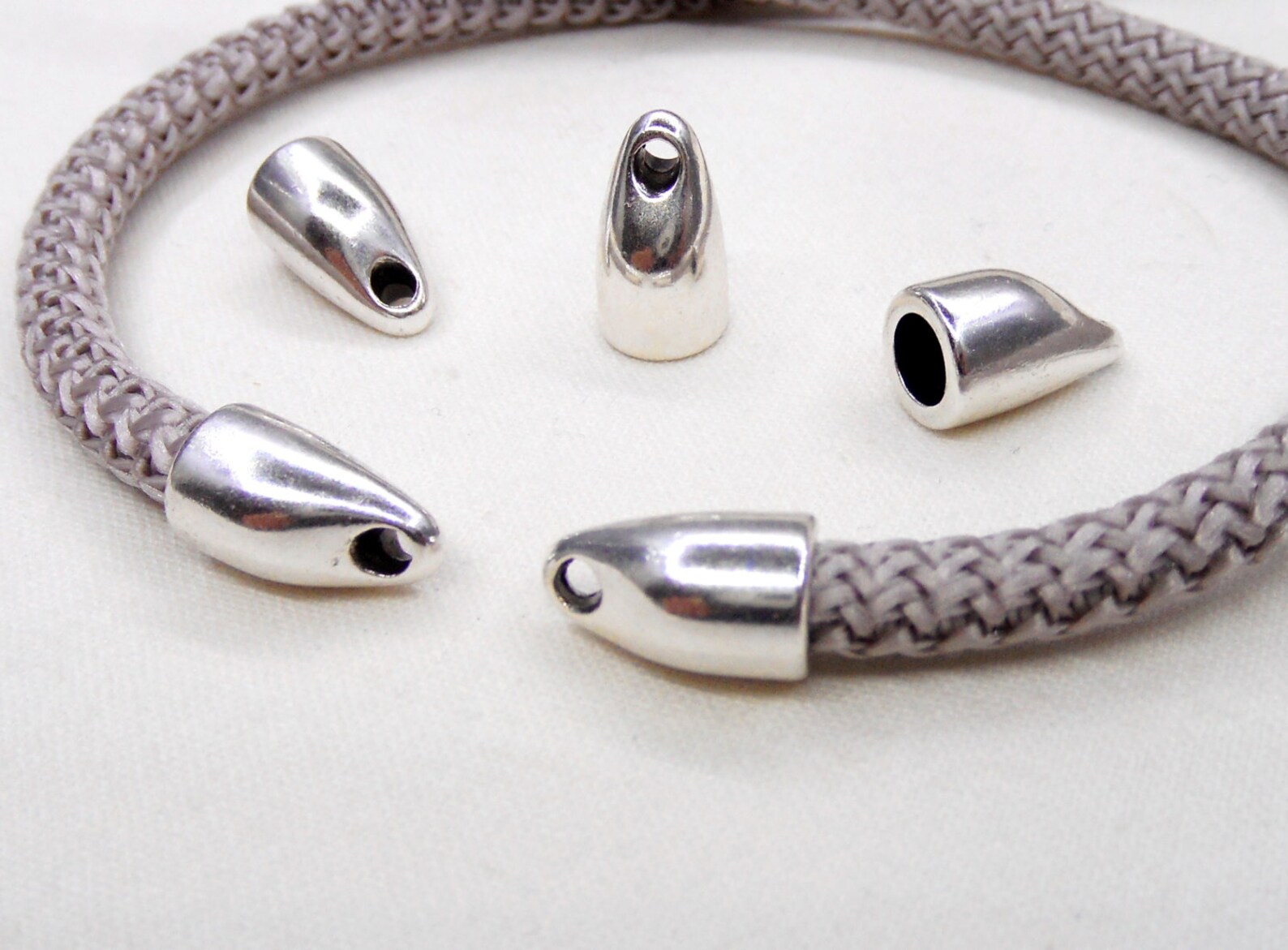 Silver Plated Curved End Cap for 5mm Round Cord Edge | Etsy
