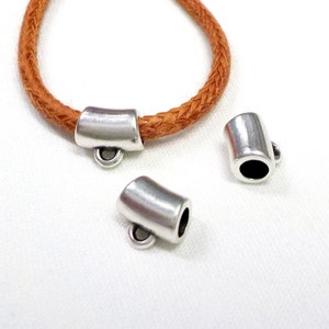 Silver Bail Beads, Ethnic Bail Charm Holder Spacer With Loop, Tube ...