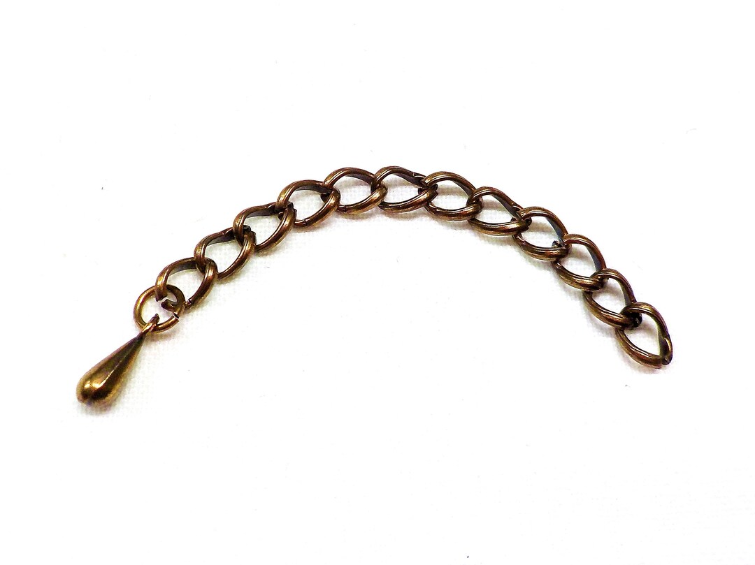 Bronze Chain Extender With Drop, Steel Bracelet Extension, Necklace ...