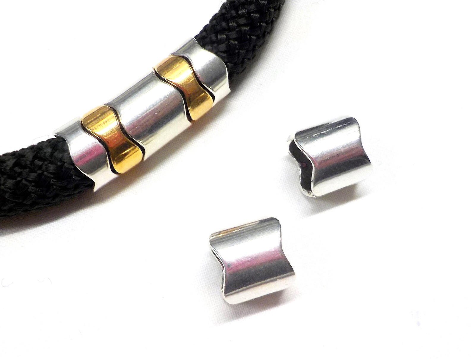 Silver Irregular Tube Tube Slider Tube Spacer 10mm Beads | Etsy