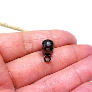 Gun Metal Bail Beads, Black Bail Charm Holder Spacer With Loop, Tube ...