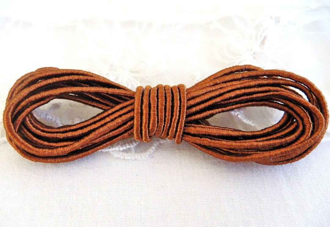 Wrapped Silk Satin Cord, Brown Satin Cord, Soutache Wrapped Thread Cord ...