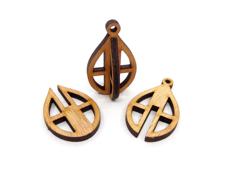 3D Drop Wooden Pendant 3D Tear Wood Pendant Laser Cut Drop - Etsy