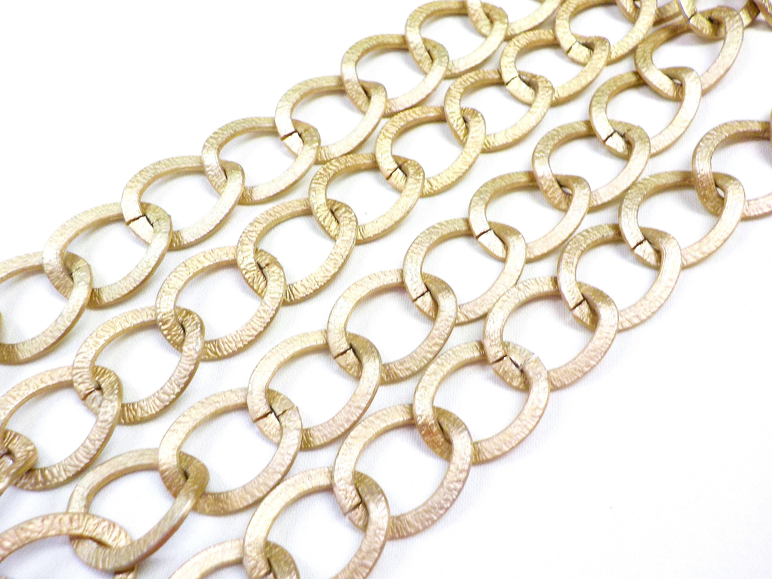 Gold Matte Aluminium Chain 2x15.5x20mm Iridescent Open Link - Etsy