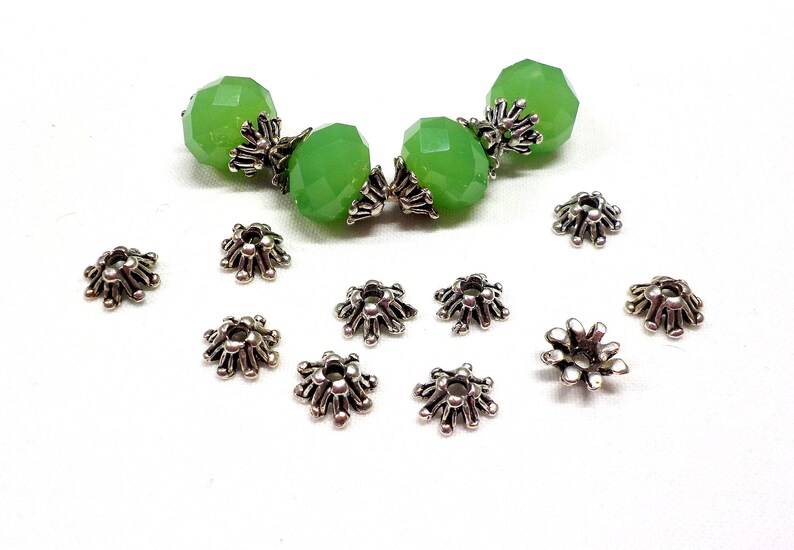 Silver Plated Bead Caps Bead Ends Metal Casting Charm | Etsy