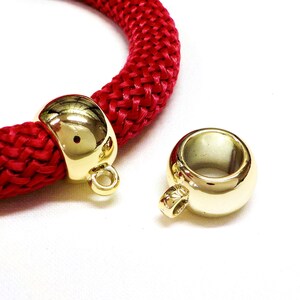 CCB Yellow Gold Bail Beads, Bail Charm Holder Spacer With Loop, Tube ...