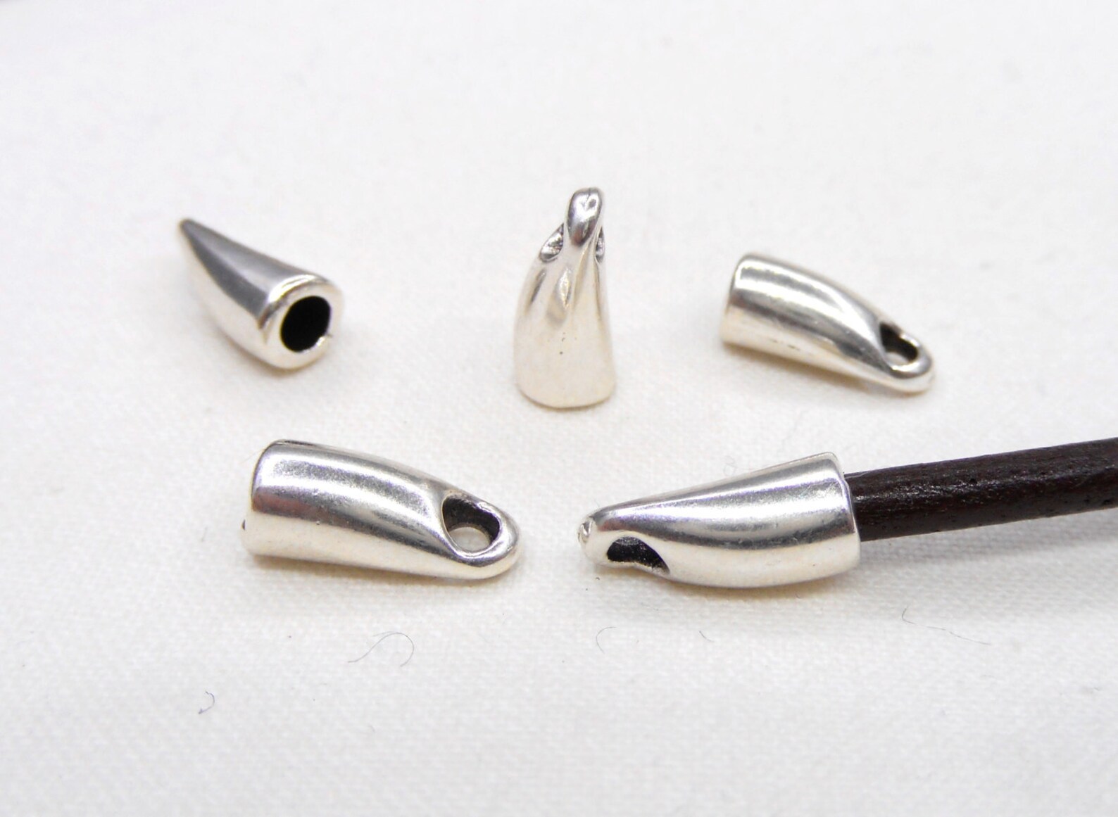 Silver Plated Curved End Cap for 3mm Round Cord Edge - Etsy