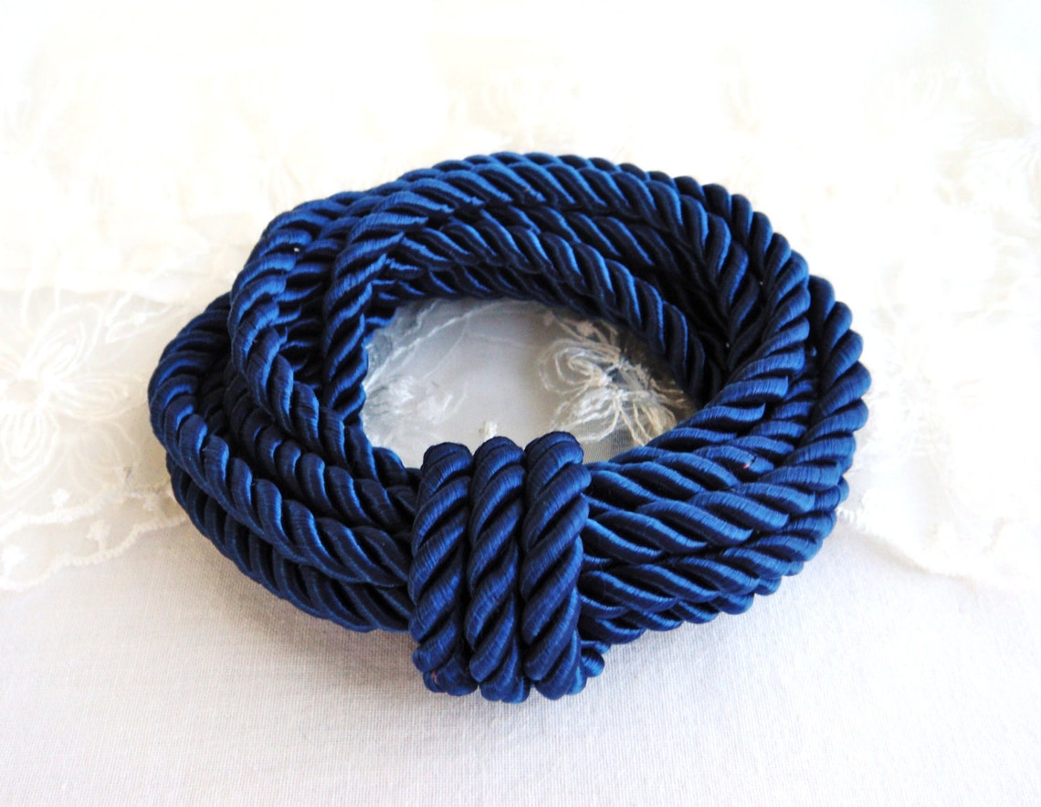 5mm Navy Blue Satin Twisted Cord Wrapped Thread Cord Rope | Etsy