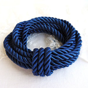 5mm Navy Blue Satin Twisted Cord, Wrapped Thread Cord, Rope Cord- 2 ...