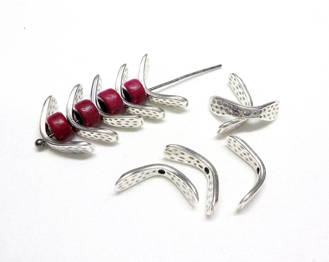 999 Silver Plated Arched Bar Curved Bar Bead Silver Spacer - Etsy