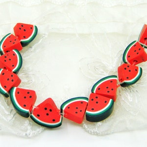 Fimo Polymer Clay Watermelon Fruit Beads, Flat Beads, Fruit Jewelry ...