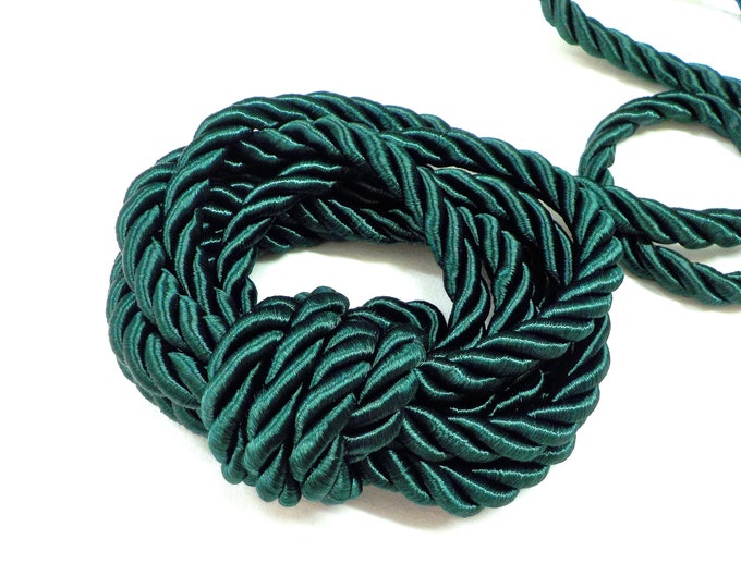 Green Satin Twisted Cord, Wrapped Thread Cord, Artificial Silk Rope ...