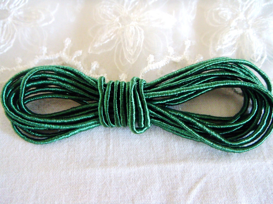 Wrapped Silk Satin Cord, Green Satin Cord, Soutache Wrapped Thread Cord ...