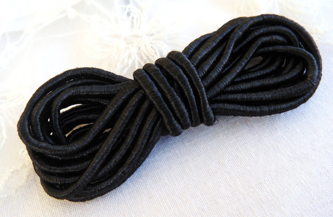 Black Wrapped Silk Satin Cord, Soutache Wrapped Thread Cord 2,5mm, Rope ...