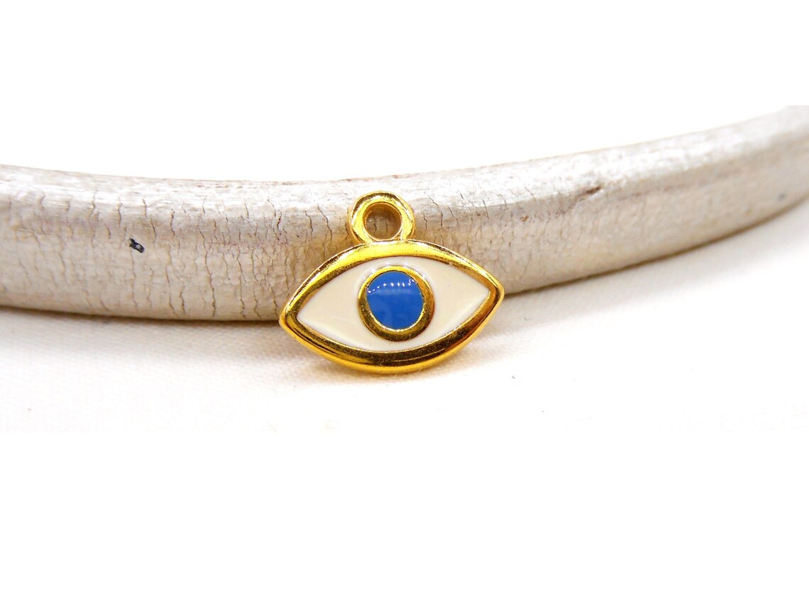 Gold Plated Evil Eye With Ivory Enamel Gold Metal Evil Eye | Etsy