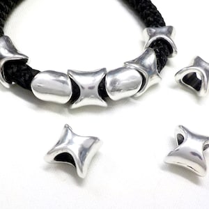 Silver Plated Irregular Tube Beads, Irregular Metal Rings Sliders ...