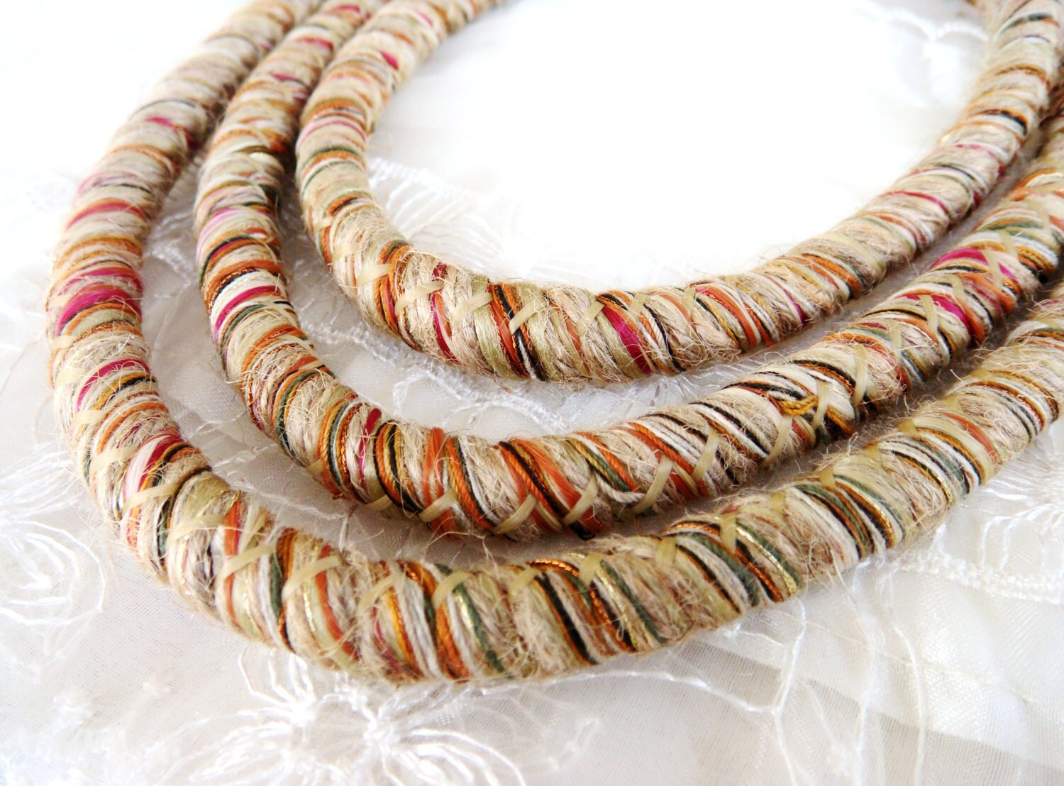 Beige Red Multi Wrapped Thread Rope Cord Covered Cording - Etsy