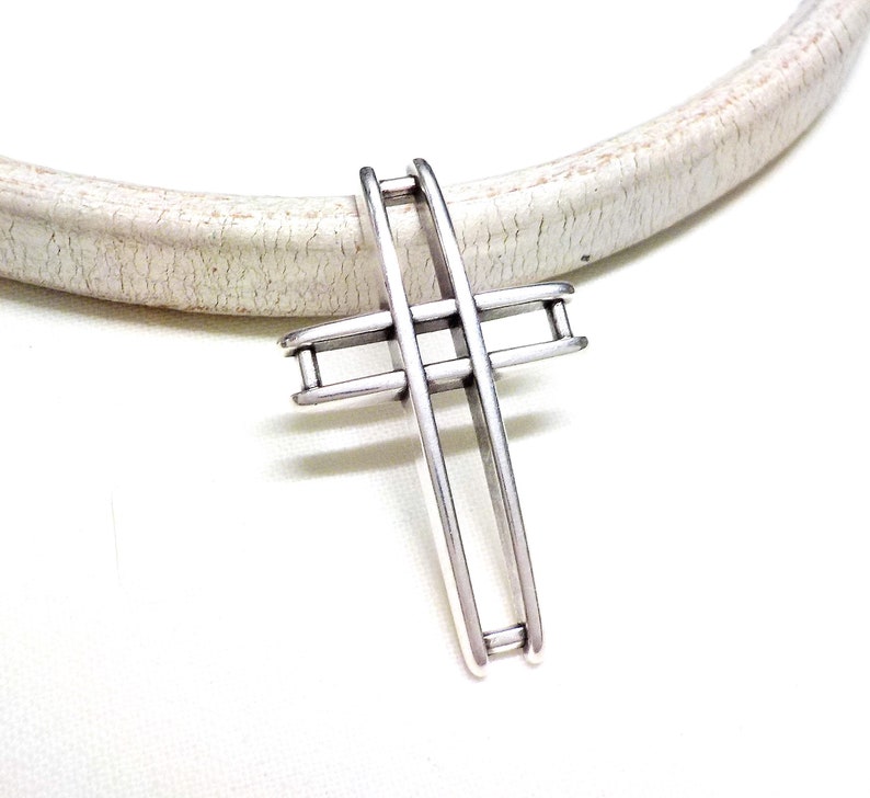 Silver Plated Cross Pendant, Large Silver Cross, Minimalist Cross ...