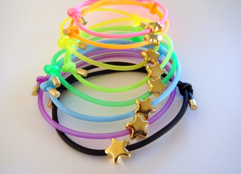 Rubber PVC Bracelet Color Block Friendship Bracelet - Etsy