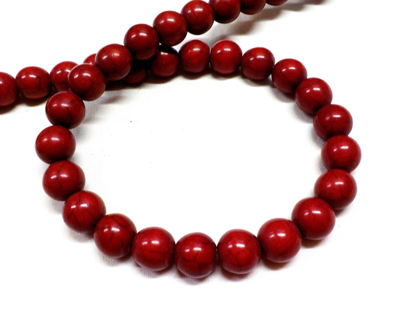 10mm Red Howlite Beads Round Red Howlite Balls Sphere - Etsy