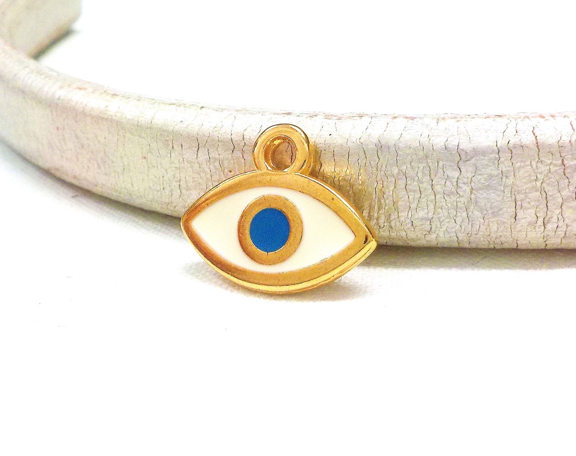Gold Plated Evil Eye With Ivory Enamel Gold Metal Evil Eye - Etsy