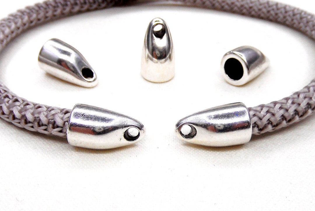 Silver Plated Curved End Cap for 5mm Round Cord, Edge Terminal, Cord ...