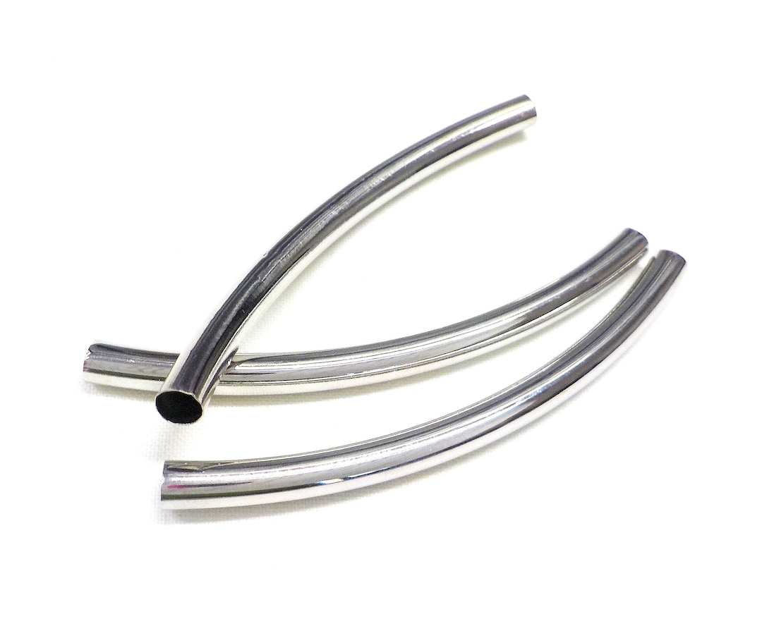 Rhodium plaqué sur tube de collier en laiton barre cintrée en - Etsy France