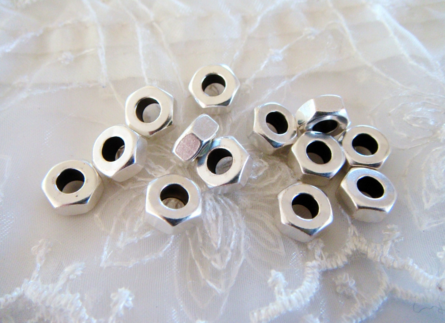 Hexagon Brass Washer Nut 10x5mm Ø 5mm Silver Round Nut Edge | Etsy