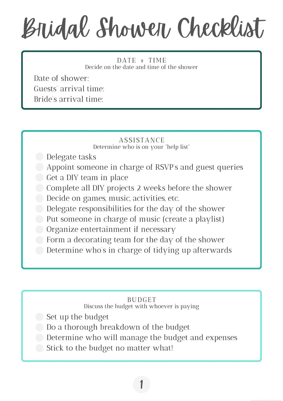 Ridal Shower Planner Canva Templates, MRR PLR Resell Rights, Editable ...