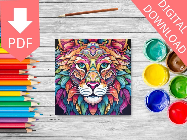 Animal Mandala Coloring Pages for Adults, Printable Coloring Book ...