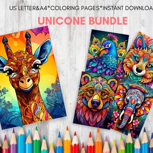 Animal Mandala Coloring Pages for Adults, Printable Coloring Book ...